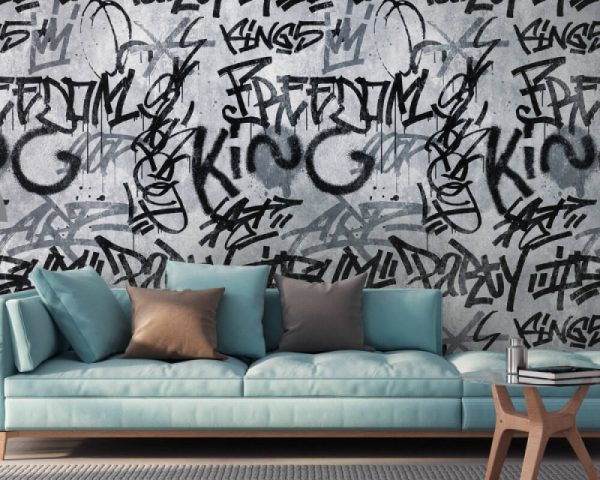 LIVINGWALLS WALLPAPER «GRAPHICS, BLACK, GREY» 382511