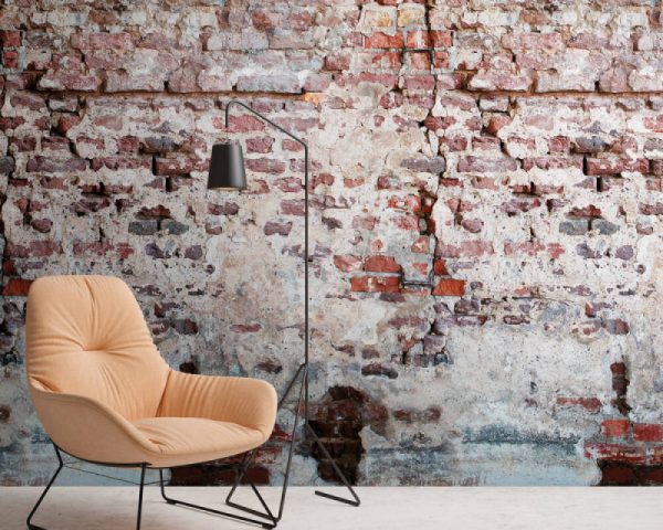 LIVINGWALLS WALLPAPER «STONE, BROWN, GREY, RED» 383351