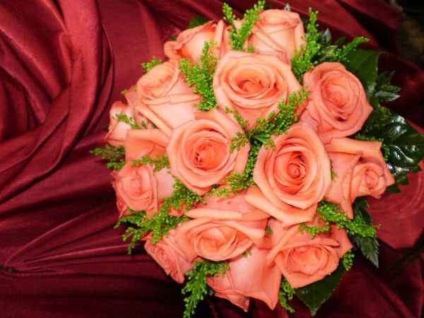 Bidermajer - Narandžaste ruže sa soldagom