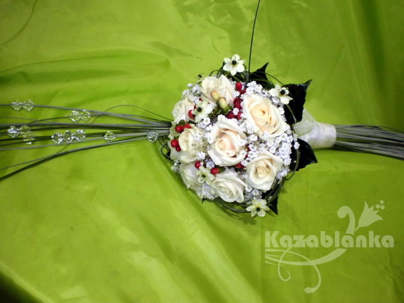 Bidermajer - Vendela ruže sa dekoracijom i kristalima