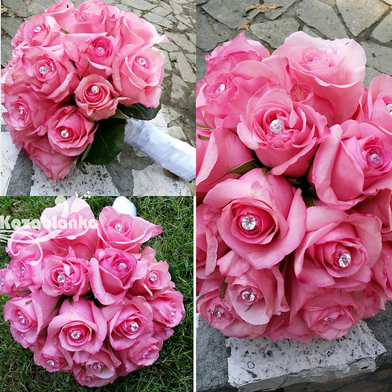 Bidermajer - Ruže sa cirkonima