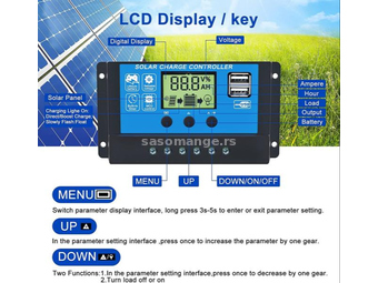 Solarni Regulator Kontroler 12V/24V 20A Solarni kontroler