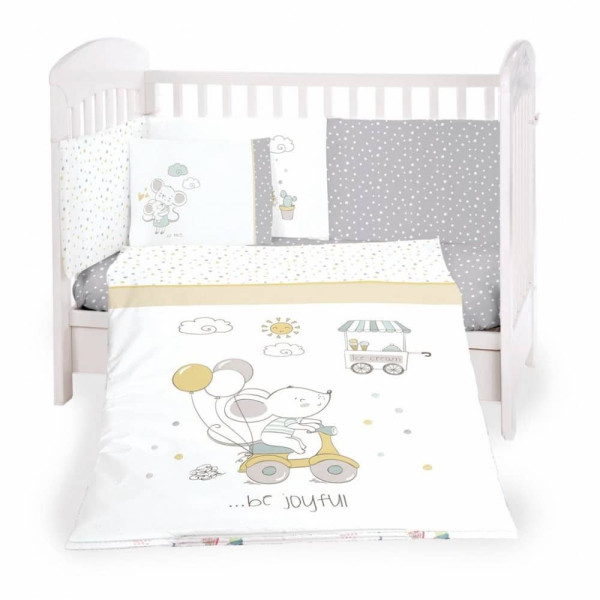 Posteljina sa ogradicom 6u1, Joyful Mice, 60x120 Kikka Boo