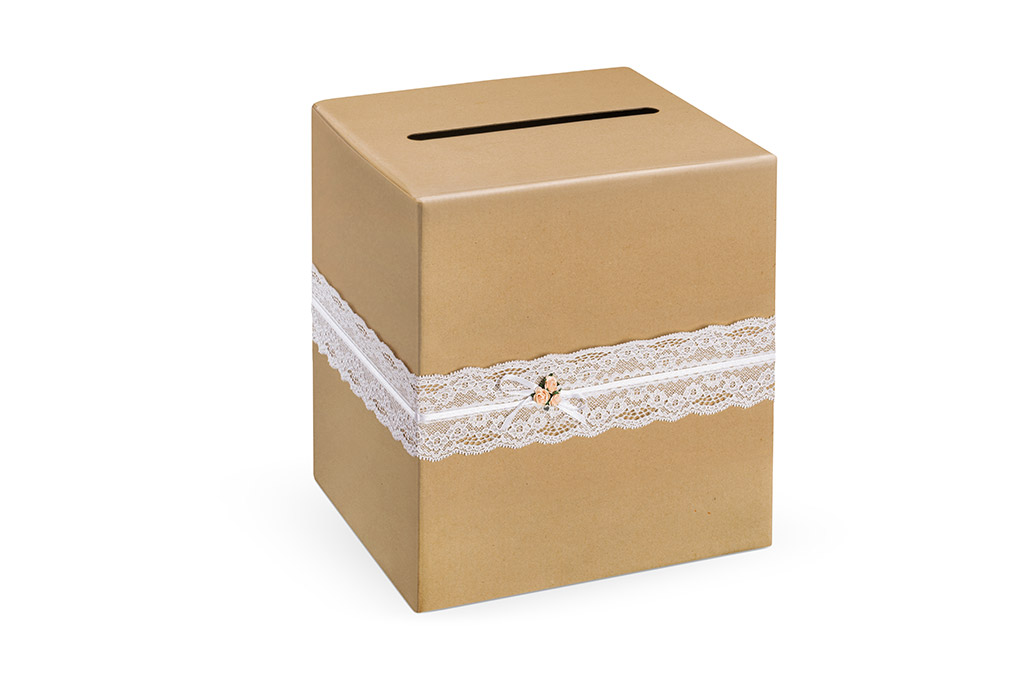 Kutija za koverte Kraft sa čipkom – 24cm