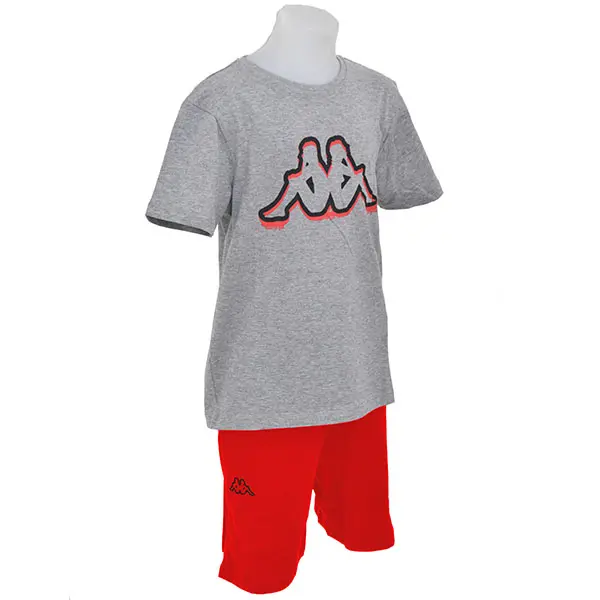 KAPPA Set majica i šorts Laxo sivo-crveni