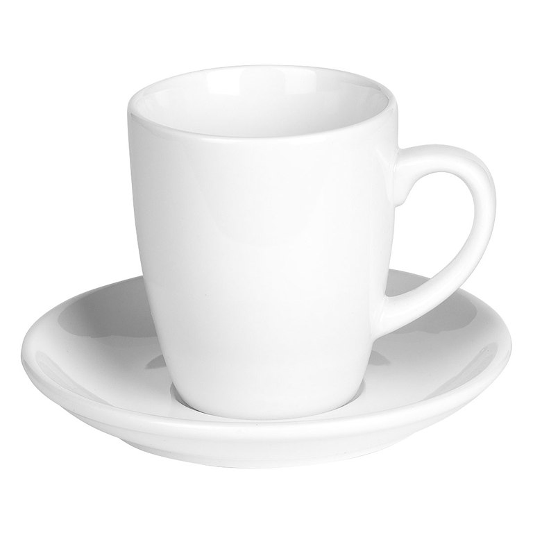 LUNGO, porcelanska šolja i tacna za „cappuccino“ kafu, 150 ml, bela