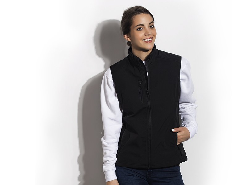 FEEDBACK WOMEN, ženski softshell prsluk, crni