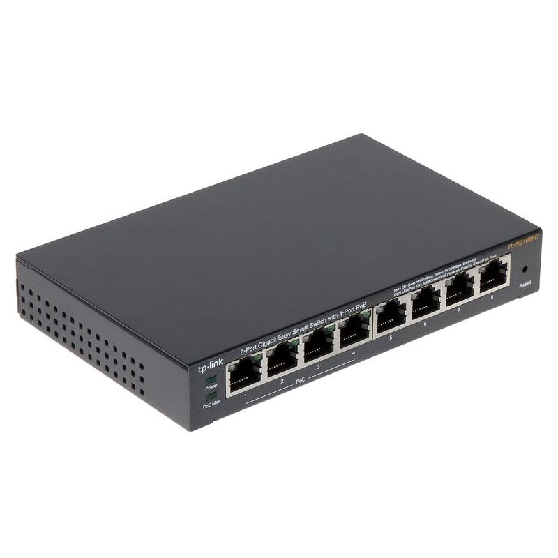Switch TP-LINK TL-SG108PE Gigabit/8xRJ45/10/100/1000Mbps/eSmart/4xPoE/Desktop metalno kućište