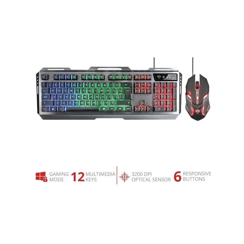 Tastatura+miš TRUST GXT 845 Tural žični set/gaming/srebrna
