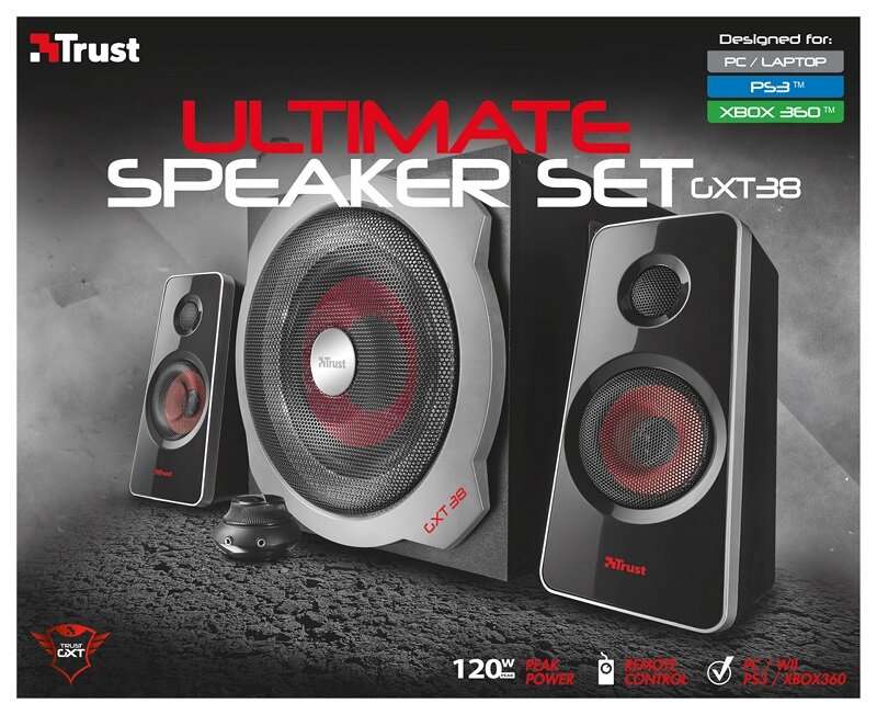 Zvucnik TRUST GXT 38 2.1/120W(60W RMS)/Ultimate Bass/gaming/crna