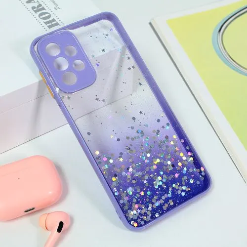 Futrola - maska Frame Glitter za Samsung A235 Galaxy A23 ljubicasta