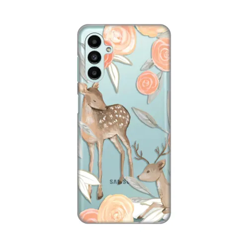 Silikonska futrola - maska print Skin za Samsung A136 Galaxy A13 5G/A047 Galaxy A04s Flower Deer