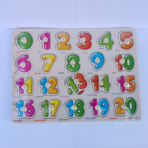 Drvena slagalica umetaljka za učenje brojeva 21 element