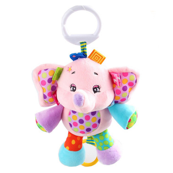 Plišana igračka šuškavi roze slon sa bebi uspavankom