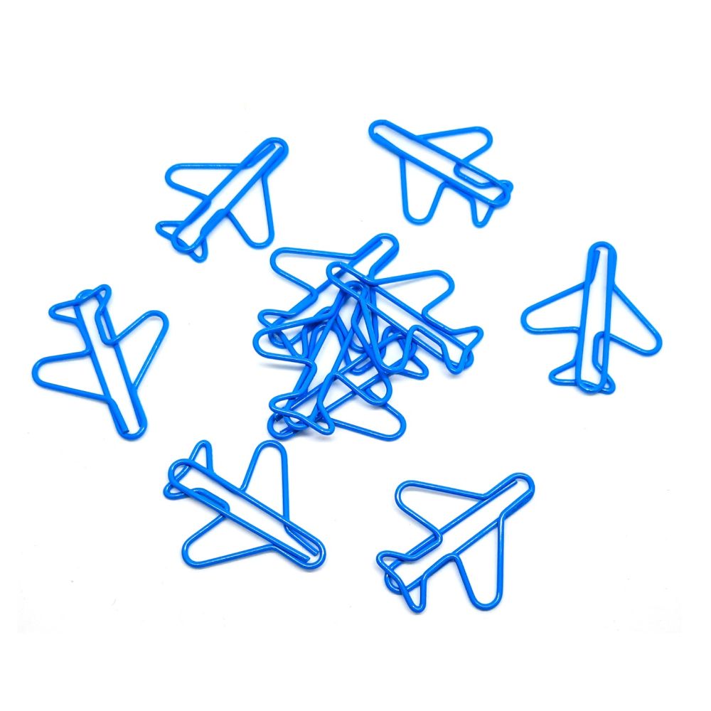 Airplane Paperclips - Blue - 30 Pcs. Pack