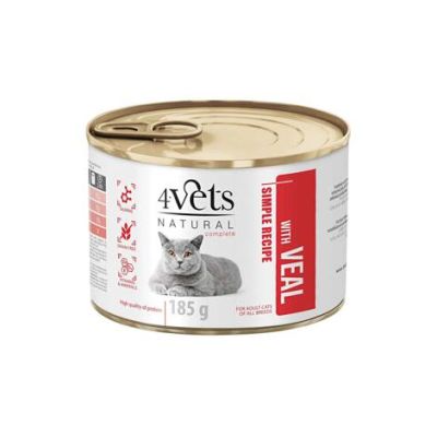 4Vets Natural Complete Cat Teletina 185g