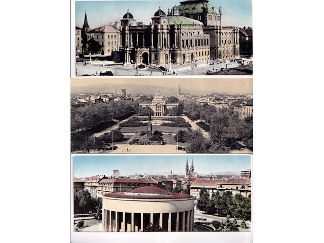 Zagreb tri razglednice
