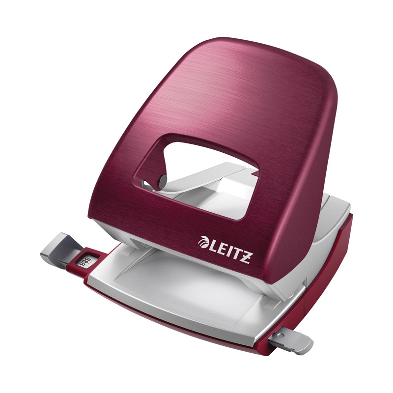 Bušač 2 rupe do 30 listova Metal Style Leitz 50060128 crveni (garnet)