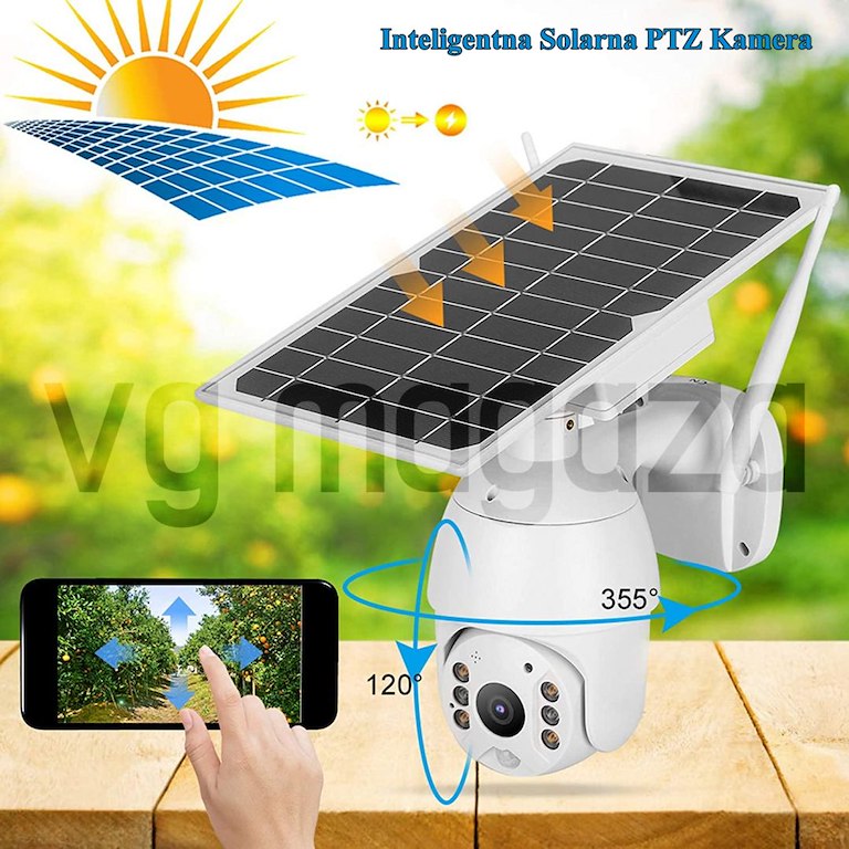 Inteligentna solarna WiFi i 4G HD/CCTV/PTZ nadzorna kamera sa noćnim režimom