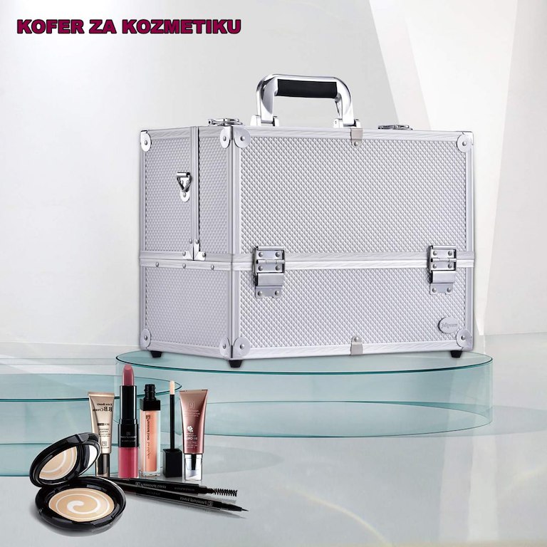 Veliki kofer za višenamensku upotrebu sa sigurnosnom bravicom – za šminku, nakit i kozmetiku