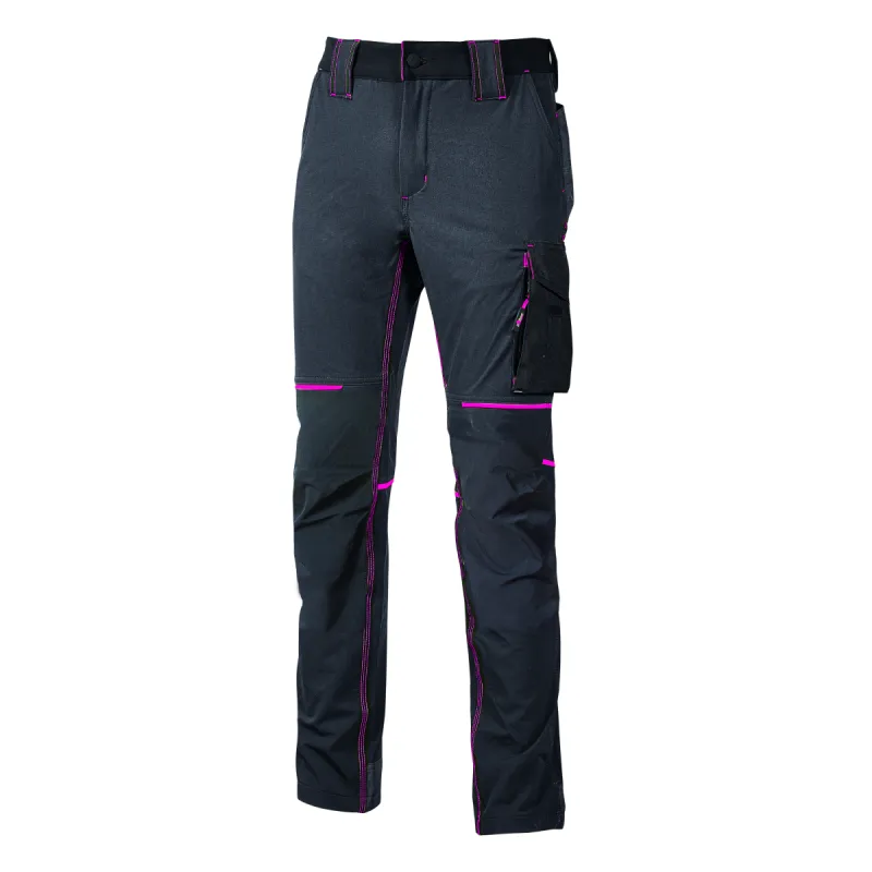 Radne pantalone ženske WORLD sivo/roze - U-Power