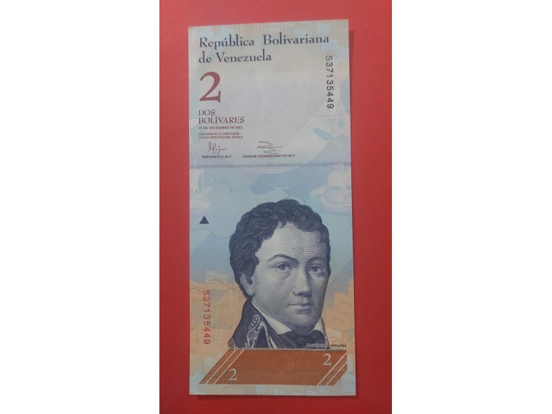 2 bolivares 2012 god Venecuela UNC