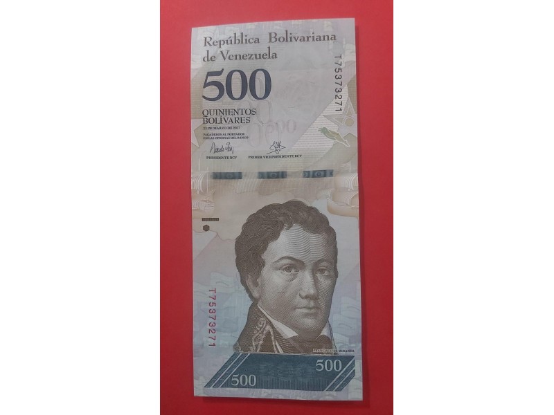 500 bolivares 2017 god Venecuela UNC