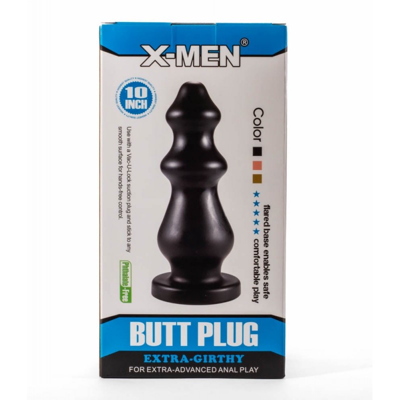 X-Men 10" Extra Girthy Butt Plug Bl XMEN000165 / 7895