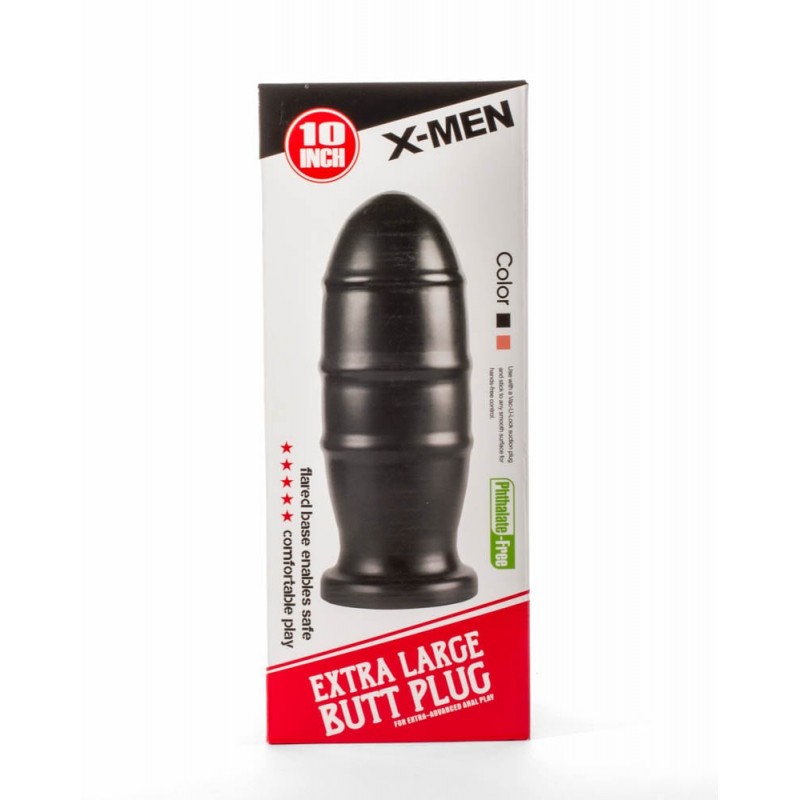 X-Men 10" Extra Large Butt Plug Black I XMEN000182 / 8093
