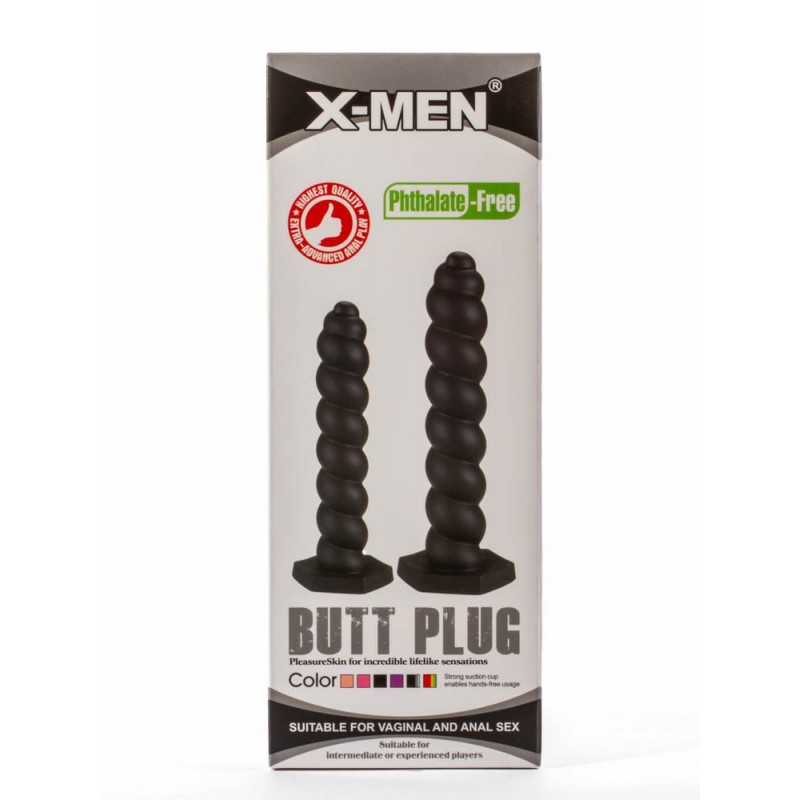 X-Men 9.45" Butt Plug Silicone Black M XMEN000209 / 7897