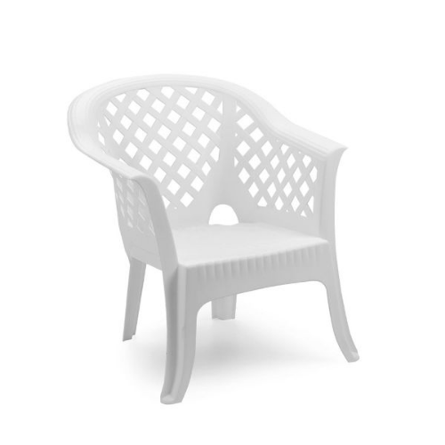 Baštenska fotelja Lario, DxŠxV: 72x72x76 cm, plastična, bela