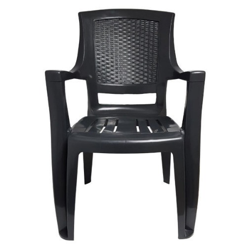 Baštenska stolica Flora, plastična, antracit, DxŠxV: 54x55x51 cm