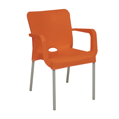 Baštenska stolica Fulya DxŠxV: 54x55x81 cm, plastika i metal, narandžasta