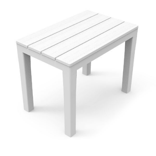 Baštenski sto/klupa Timor, DxŠxV: 60x38x45, plastični, beli