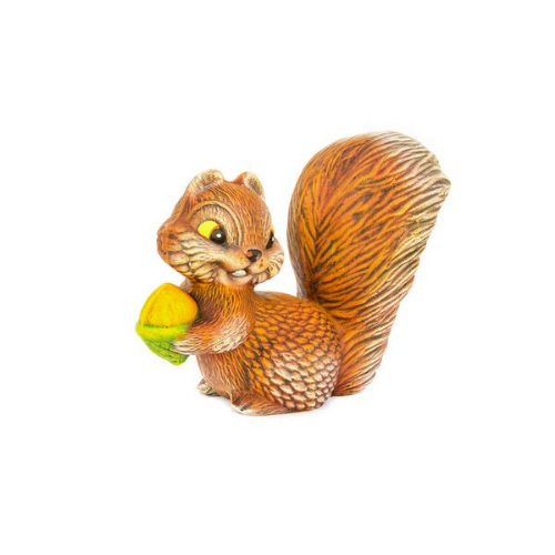 Baštenska figura veverica etno keramika