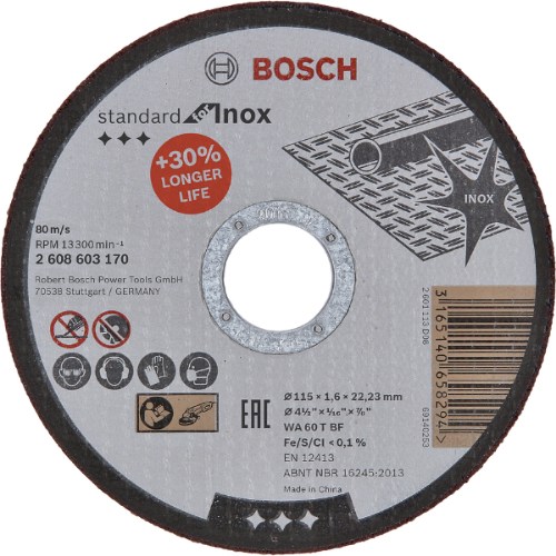 Bosch ploča rezna ravna za inox standard 115x1,6mm rapido