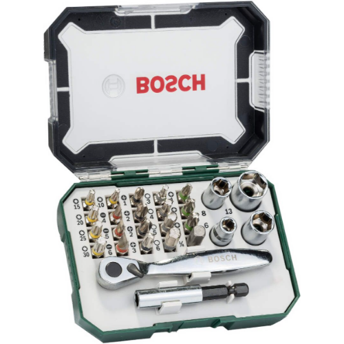 Bosch 26 delni set bitova sa račnom