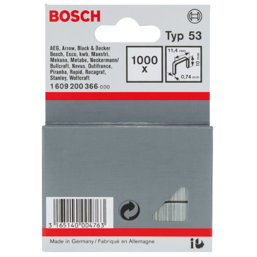 Bosch spajalica, tip 53, 11,4x0,74x10mm 1000kom