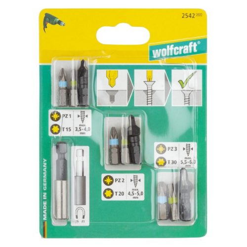 Wolfcraft 2542000 set upuštača i bitova