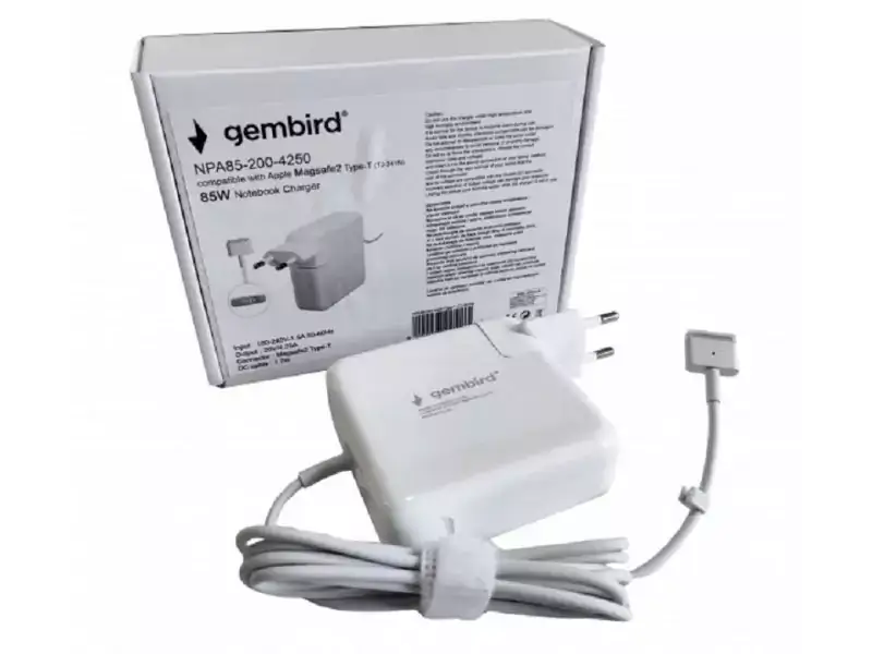 GEMBIRD NPA85-200-4250 (TJ-341N APPLE TYPE-T) PUNJAČ ZA MACBOOK 85W-20V-4.2A, MAGSAFE2 TYPE-T 40091