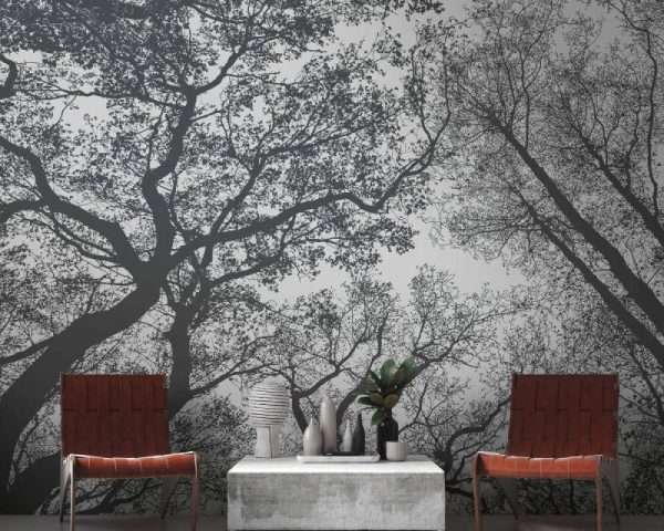 LIVINGWALLS WALLPAPER «FLORAL, BLACK, WHITE» 382401