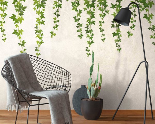 LIVINGWALLS WALLPAPER «FLORAL, GREEN, GREY, WHITE» 382391