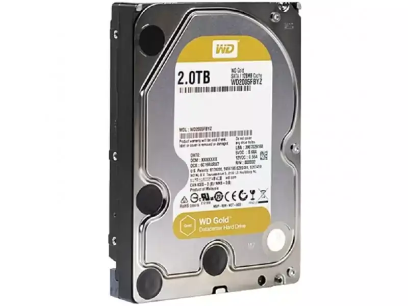 WESTERN DIGITAL WD 2TB 3.5” SATA III 128MB 7.200 WD2005FBYZ GOLD