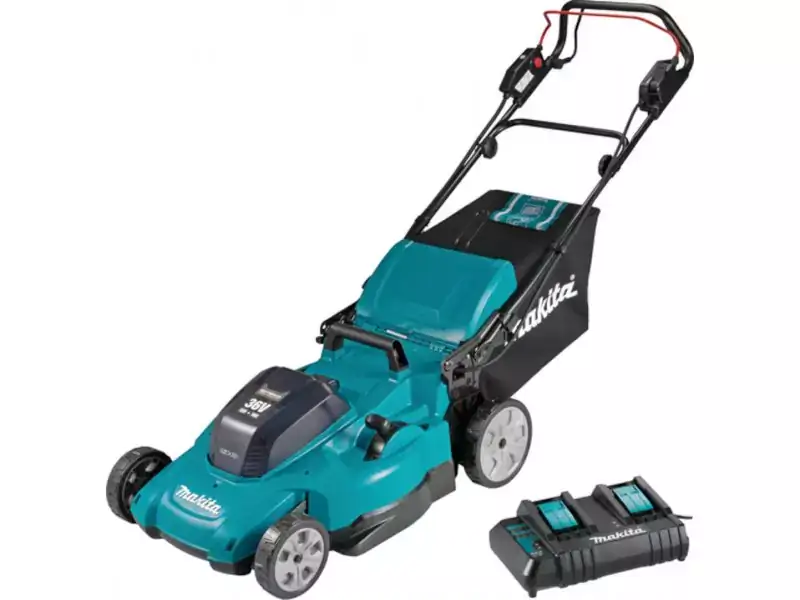 MAKITA AKUMULATORSKA SAMOHODNA KOSILICA DLM539CT2; 18+18V; 2×5,0 AH