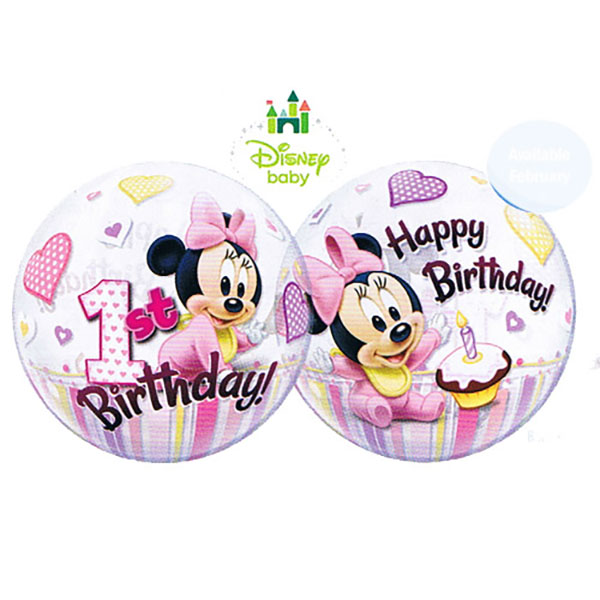 12862
22″ Bubble Minnie Mouse 1st Birthday