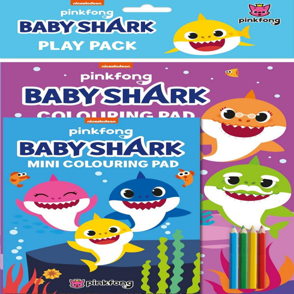 Baby Shark-Mala i velika bojanka sa bojicama