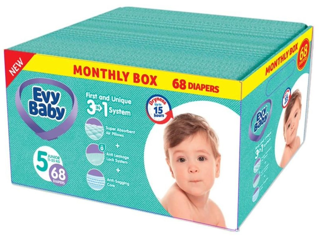 EvyBaby Pelene box 5 junior 11-25kg (68) 3u1