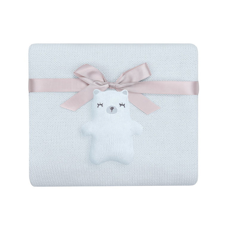 Kikka Boo Pleteno bebi ćebence 75×100 Bear with me Blue KKB11051