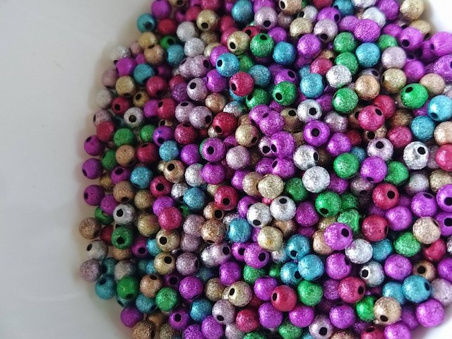 (A1042) Akrilne perle glitter 4mm 1000kom