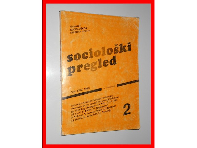 Sociološki pregled vol XXIX, 1995.